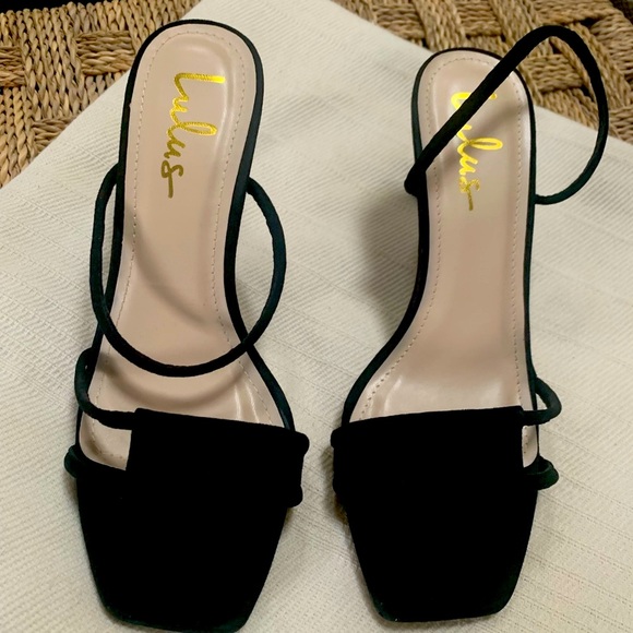 Lulus | Shoes | New Lulus Black Heel Sandals 7 | Poshmark